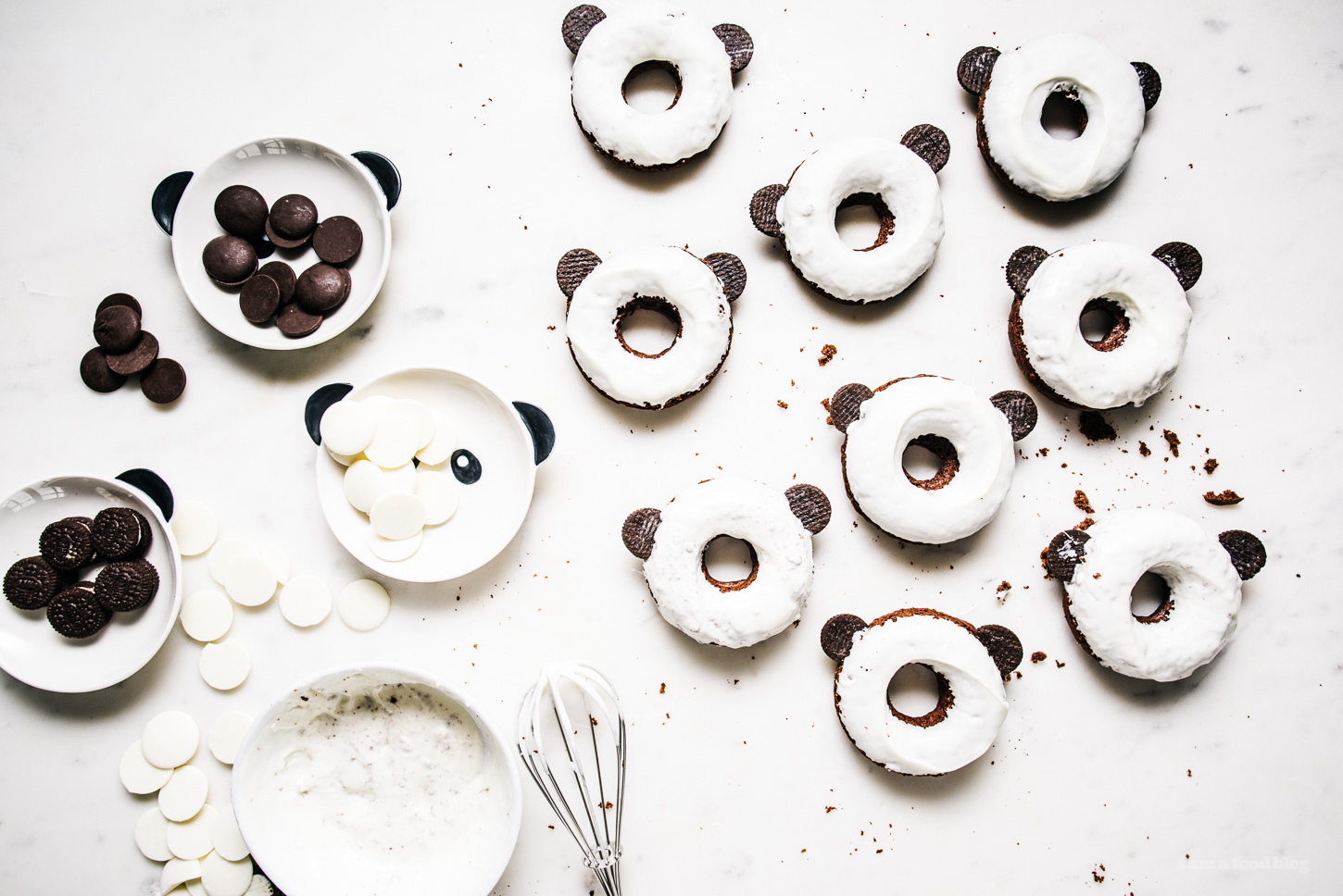 Baked Double Chocolate Panda Donuts · i am a food blog i am a food blog
