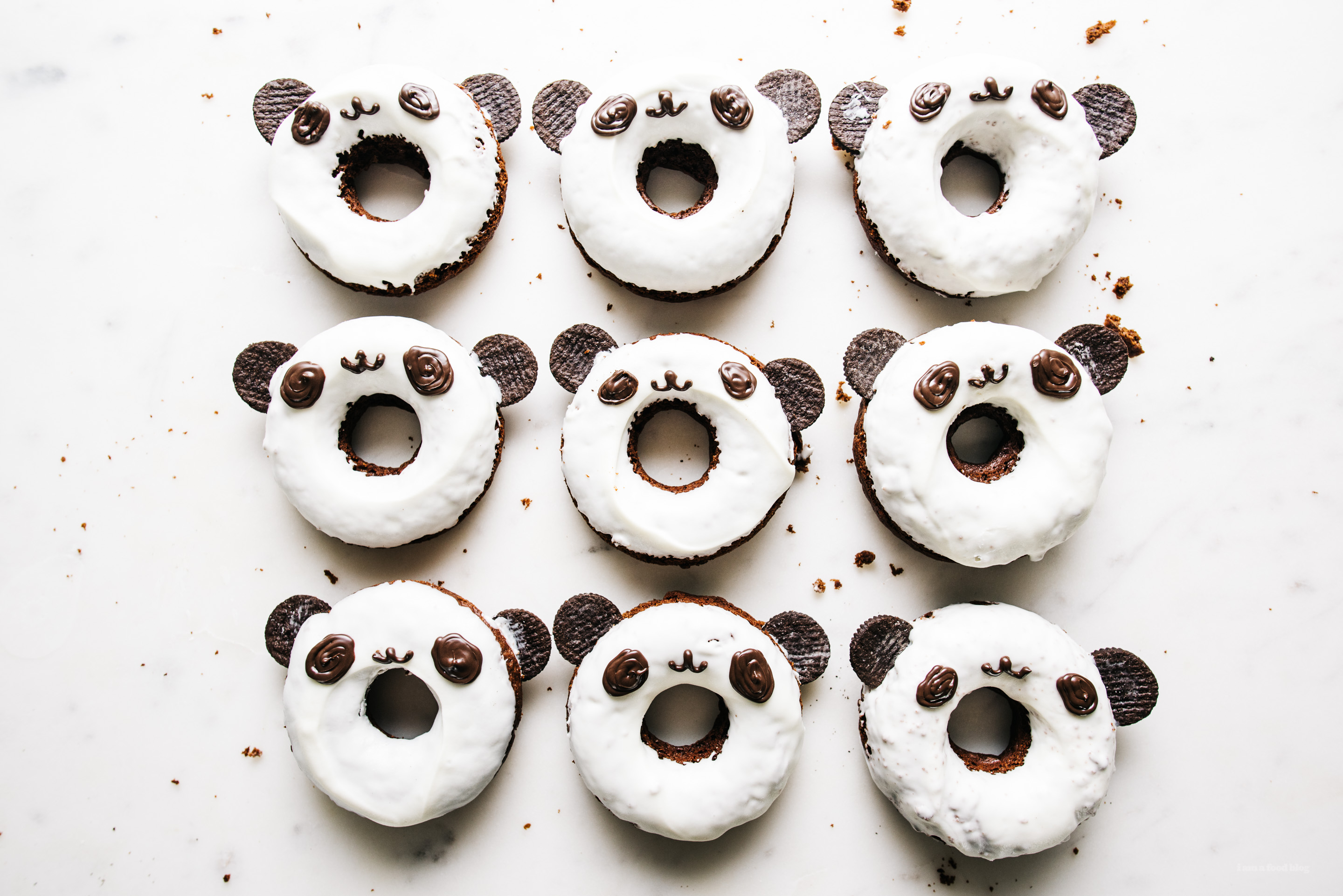 Baked Double Chocolate Panda Donuts · i am a food blog i am a food blog