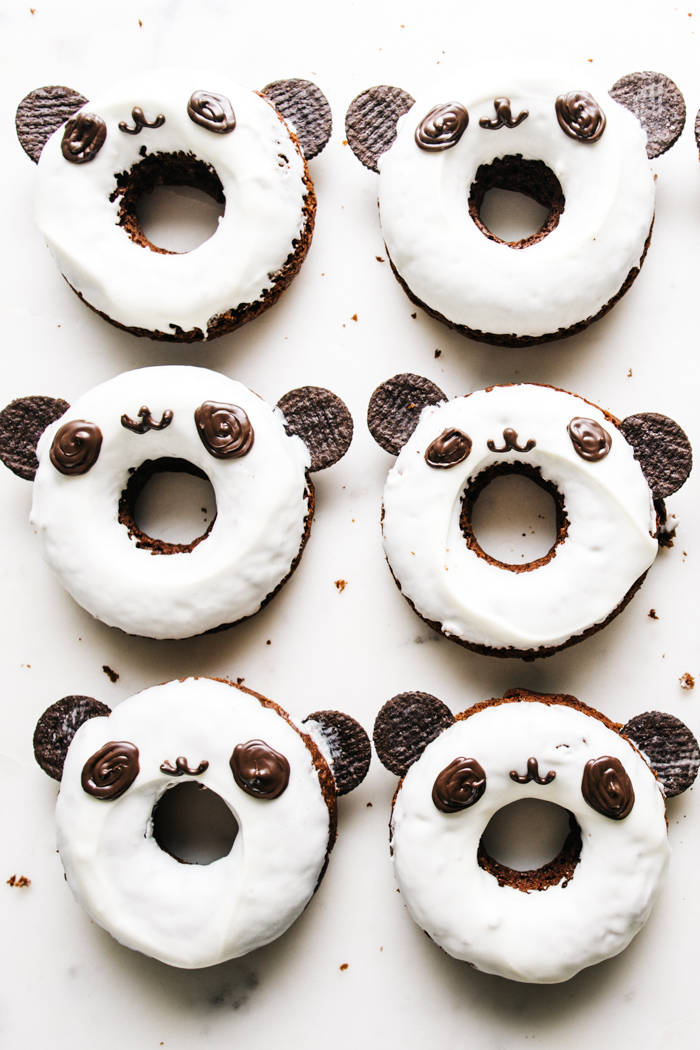 Baked Double Chocolate Panda Donuts · i am a food blog i am a food blog
